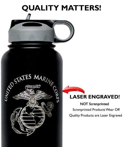 32 oz Marine Corps Vacuum Insulated Water Bottle – Military Veteran ...