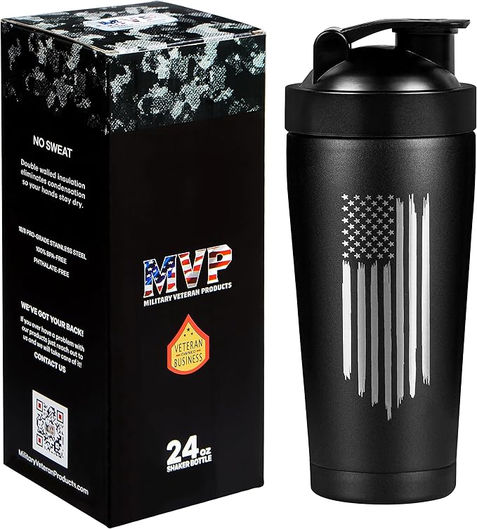 Flag - 24oz Shaker Bottle – Military Veteran Products