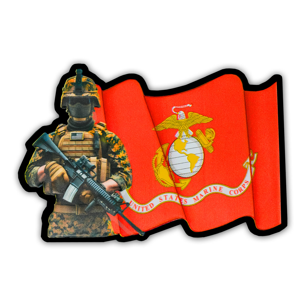Marine Corps Flag Patch Hook & Loop Back | Tactical USMC Rubber Patch