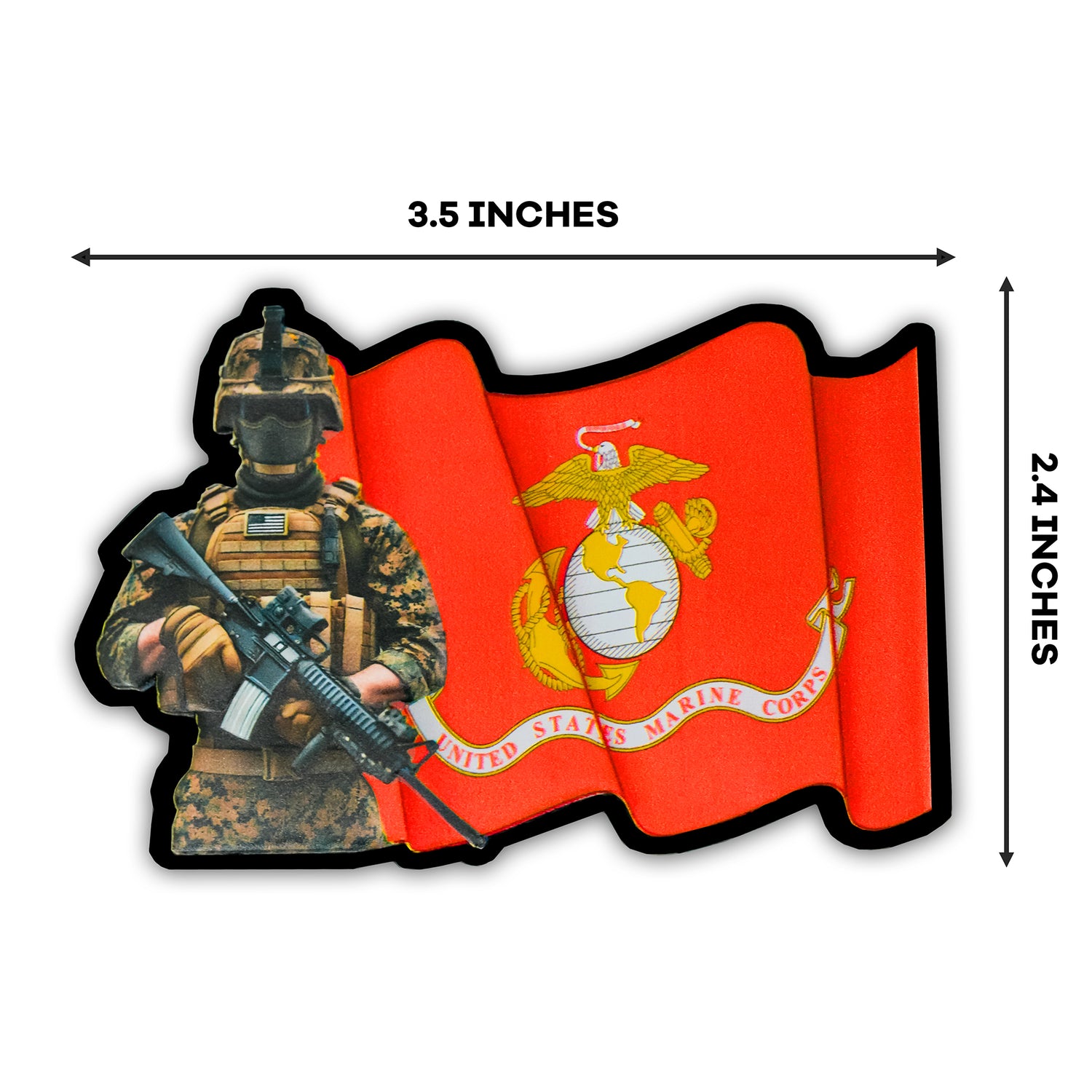 Marine Corps Flag Patch Hook & Loop Back | Tactical USMC Rubber Patch