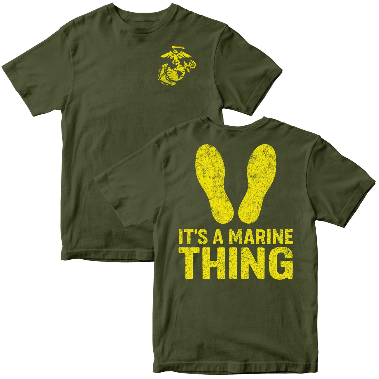 It's a Marine Thing Yellow Footprints T-Shirt | Military Veteran Products