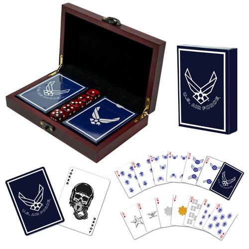 Air Force Playing Cards with Dice USAF Gift Set – Military Veteran Products