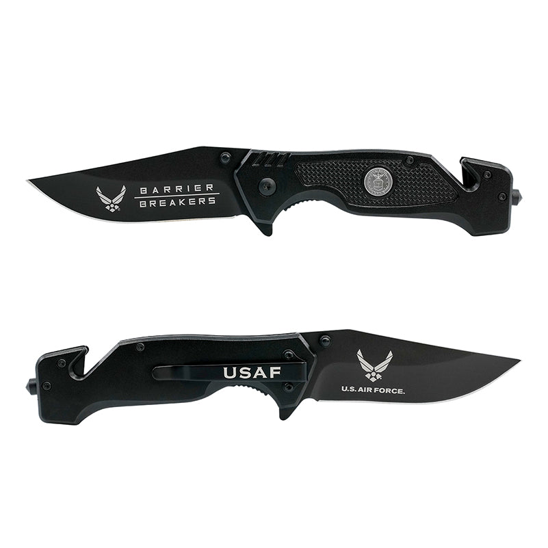 U.S. Air Force Folding Spring Assisted Tactical USAF Knife -Black Steel