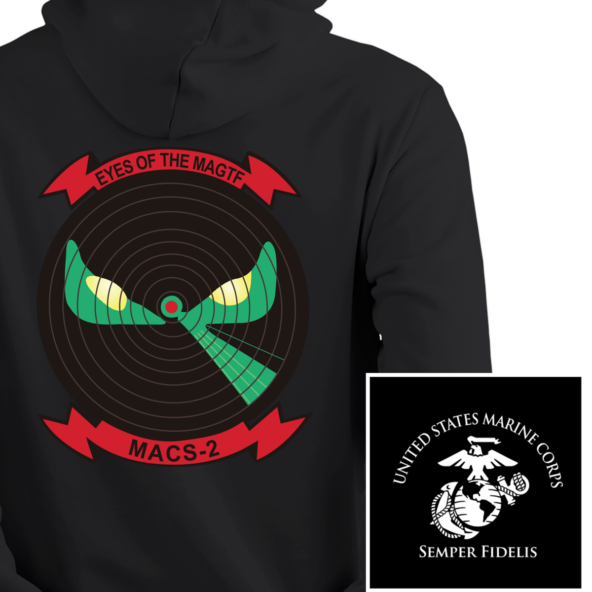 Marine Air Control Squadron-2 (MACS-2) USMC Unit Hoodie – Military ...