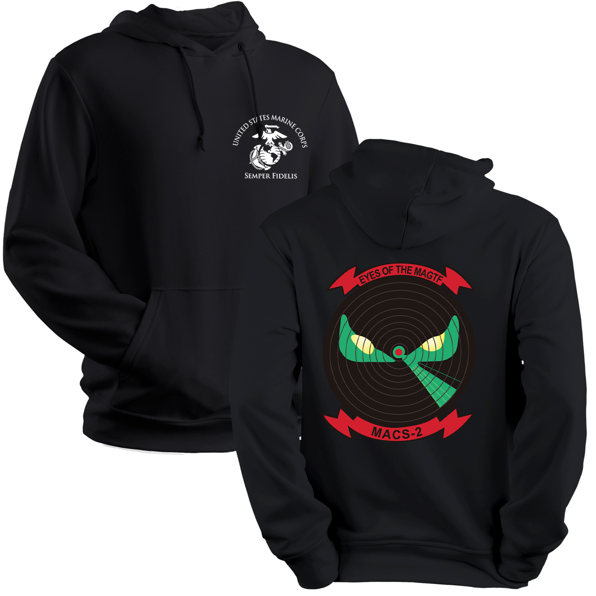 Marine Air Control Squadron-2 (MACS-2) USMC Unit Hoodie – Military ...